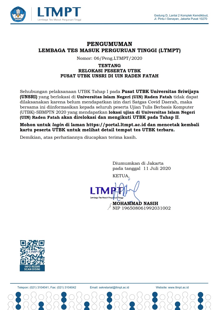 [Info Terbaru LTMPT] Beberapa Wilayah UTBK Ini Direlokasi, Peserta ...