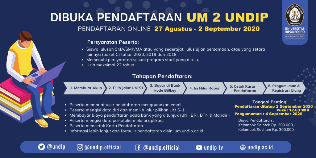Telah Dibuka Pendaftaran Jalur Mandiri UNDIP Gelombang 2! Berikut Info ...